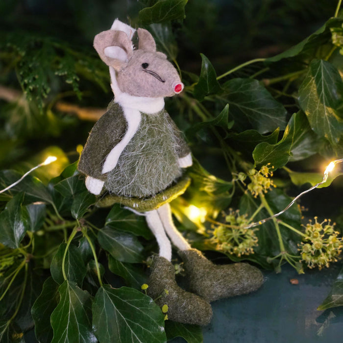 Mouse Christmas Decoration - Christmas mice - Vintage felt tree decs ...