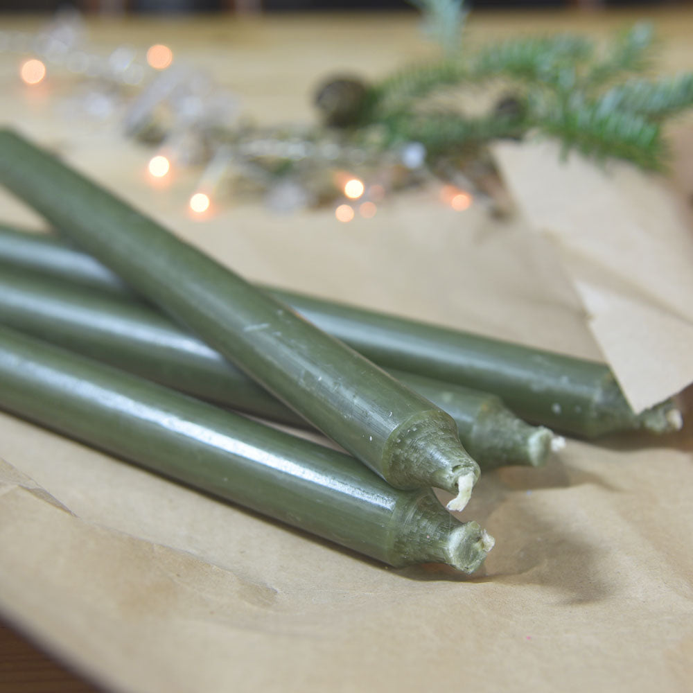 Forest Green Tall Candle - Green dinner candle - Danish dinner candle ...