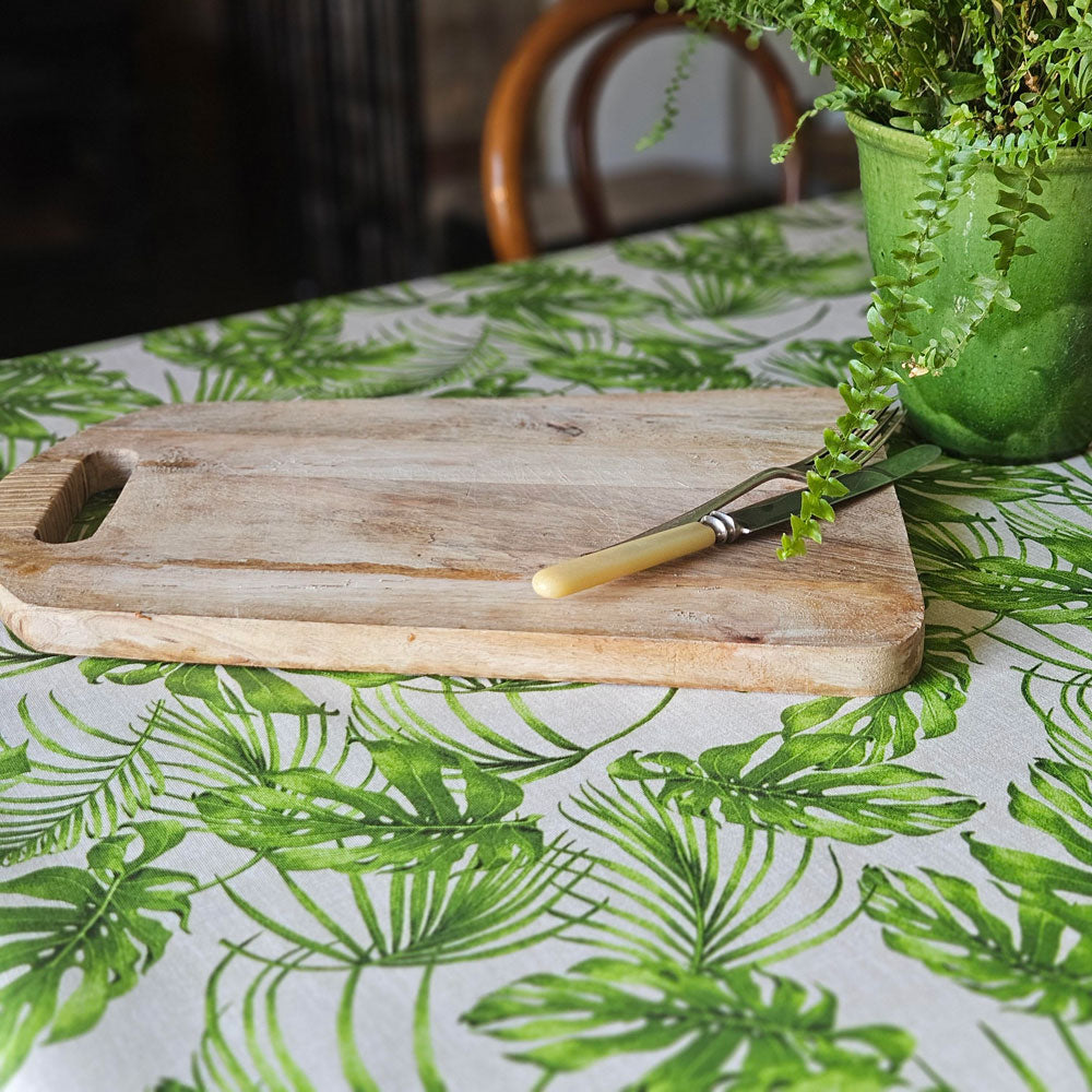 Green Monstera Wipe Clean Tablecloth - Cheese plant tablecloth – Bowley ...