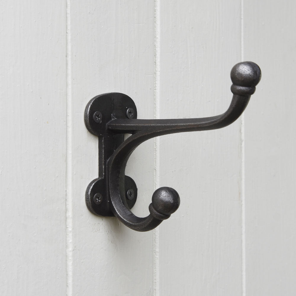 Long Cast Iron Coat Hook - Extra deep coat hook- Hallway coat hook ...
