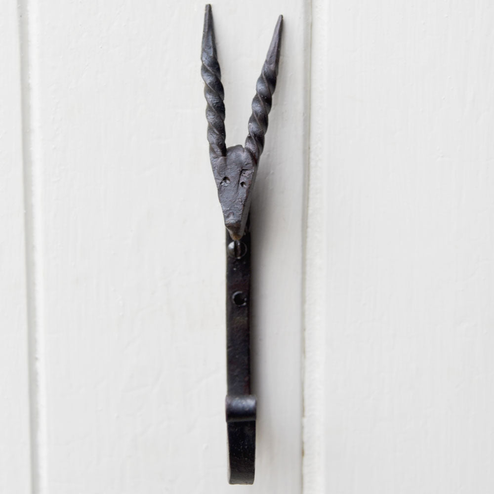 Forged Iron Gazelle Coat Hook - wall hook - iron coat hook -gazelle