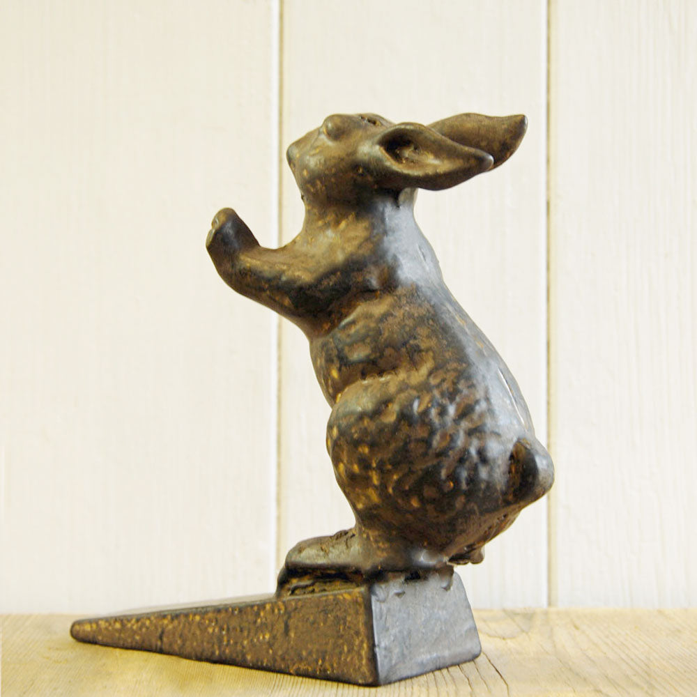 Cast Iron Rabbit Door Stop - bunny door wedge- vintage door stop ...