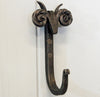 Hand forged iron sheep head shaped coat hook