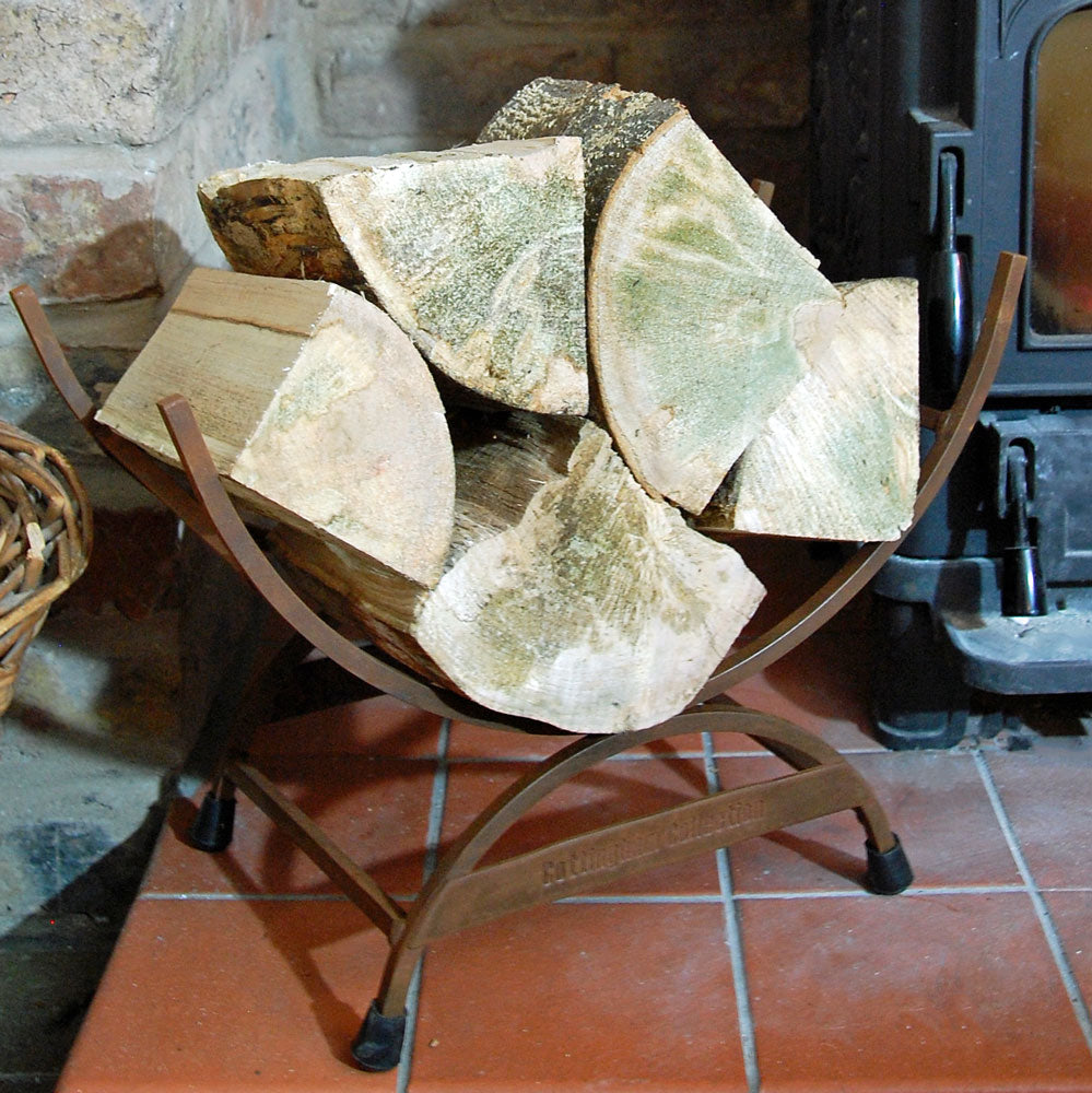 Cast metal log holder