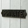 Metal private door sign